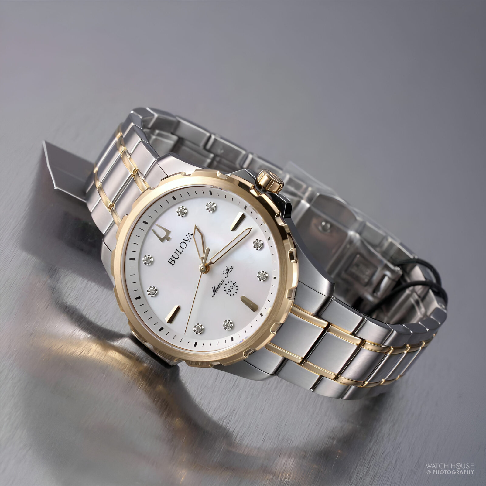 Bulova 98P227 Marine Star women's watch with 8 diamonds