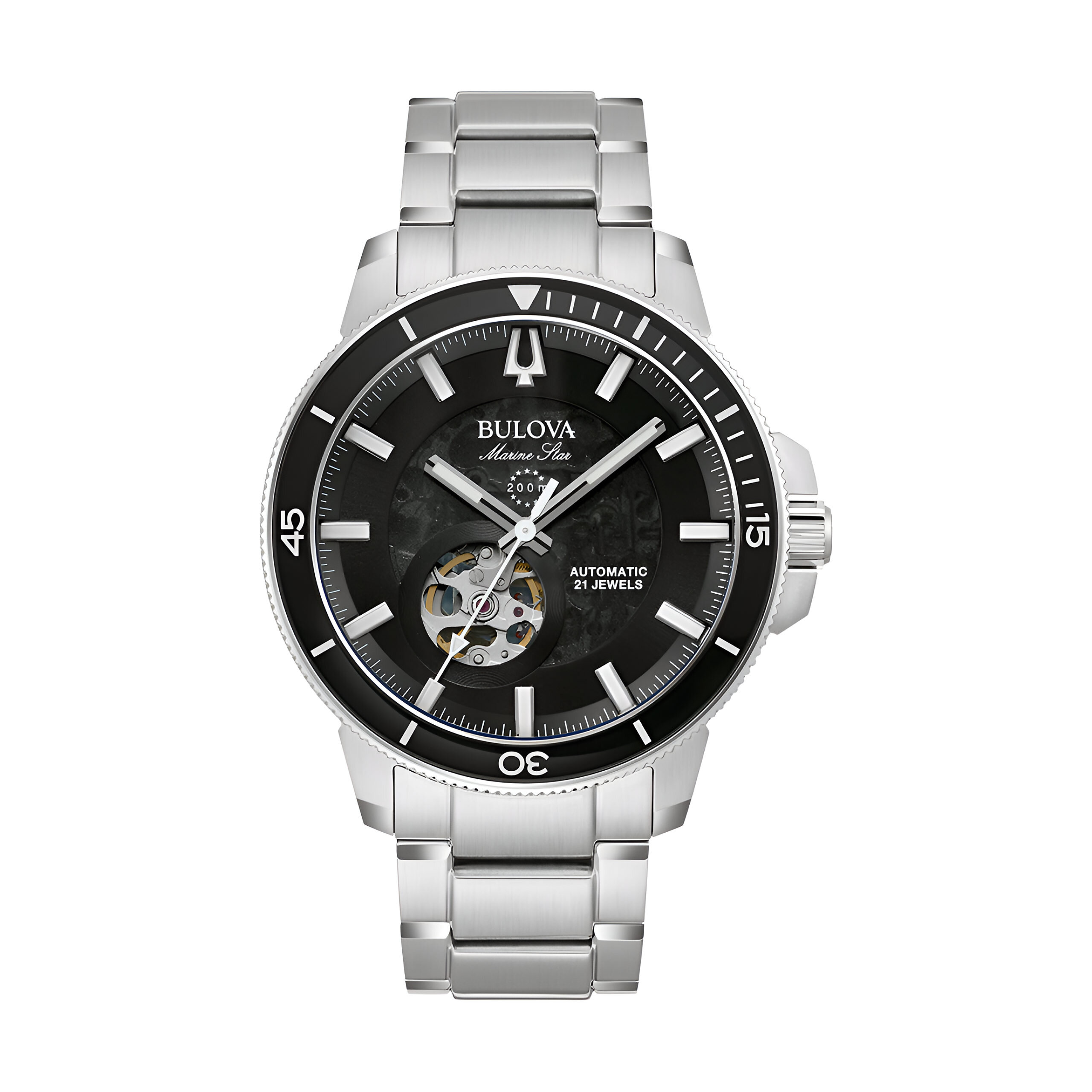 Bulova Marine Star 96A290 Skeleton automatic watch with transparent di