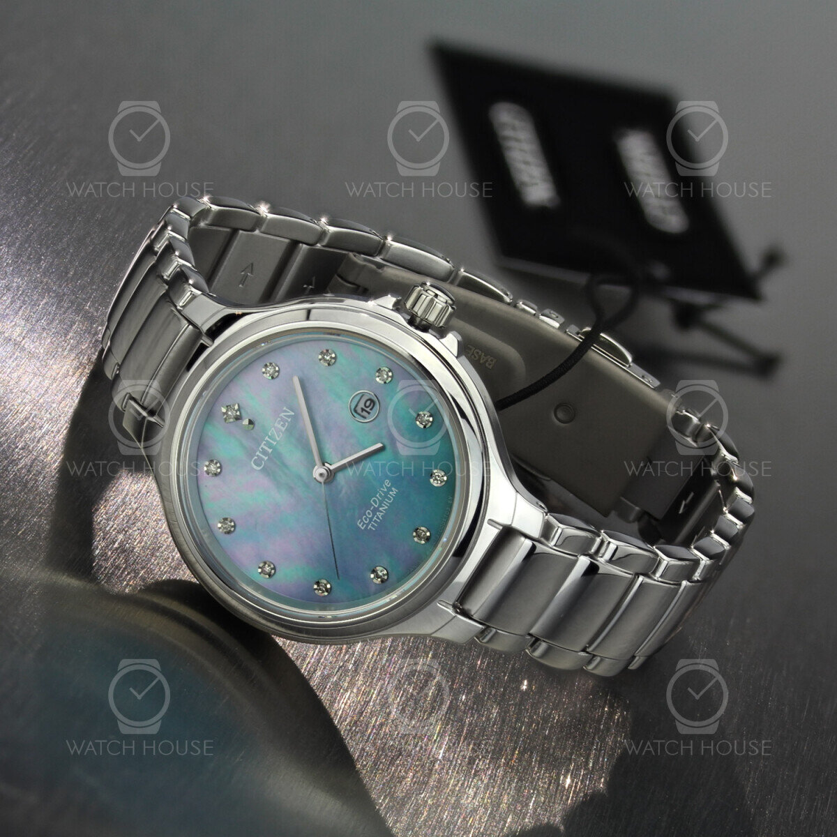 Citizen Ladies Super Titanium EW2681-81L Eco Drive Blue/Diamonds