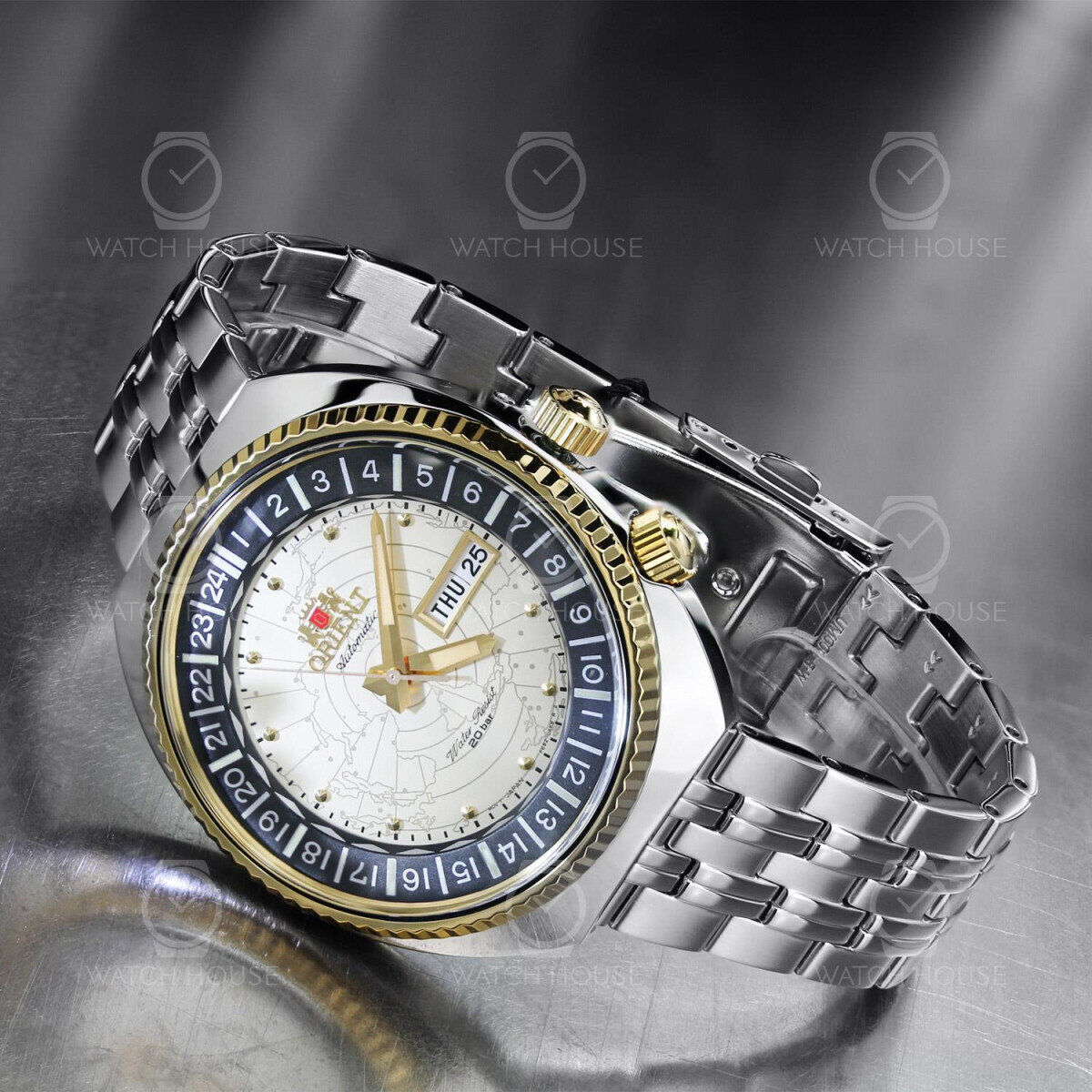 Orient Revival Automatik World Map RA-AA0E01S Beige