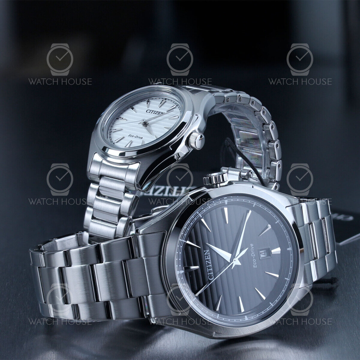 Citizen Couple Watches PCS016 Eco Drive Black/White