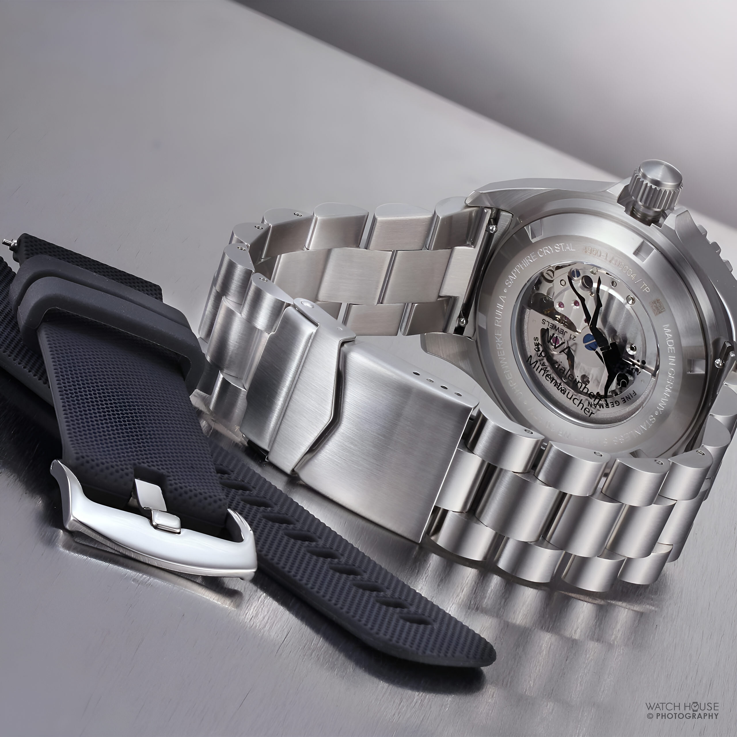 Ruhla 1929 DIVER Set - 4960M-1 Minentaucher Automatic Watch | Orange-L