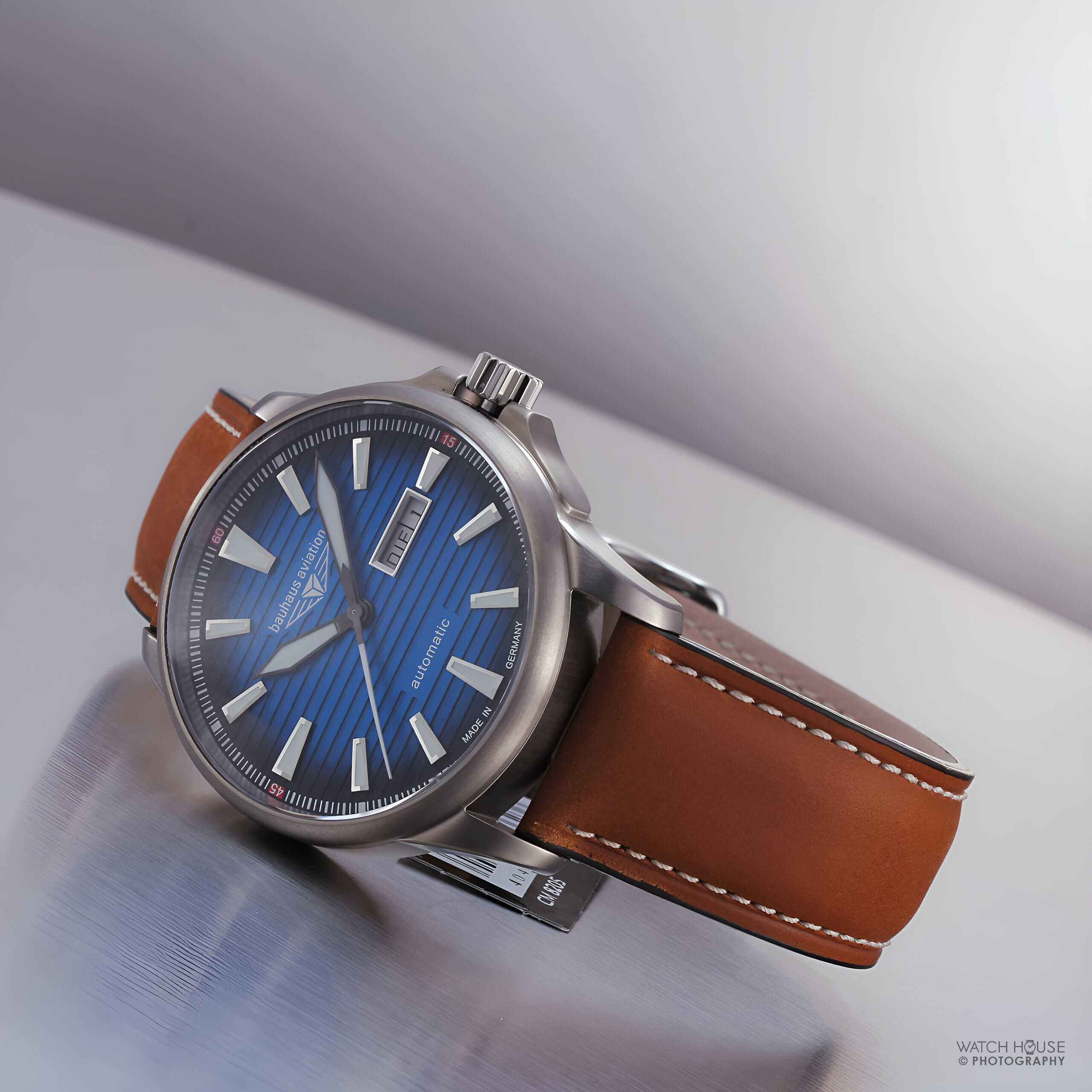 Bauhaus Aviation Iron Annie automatic watch 2862-3 blue