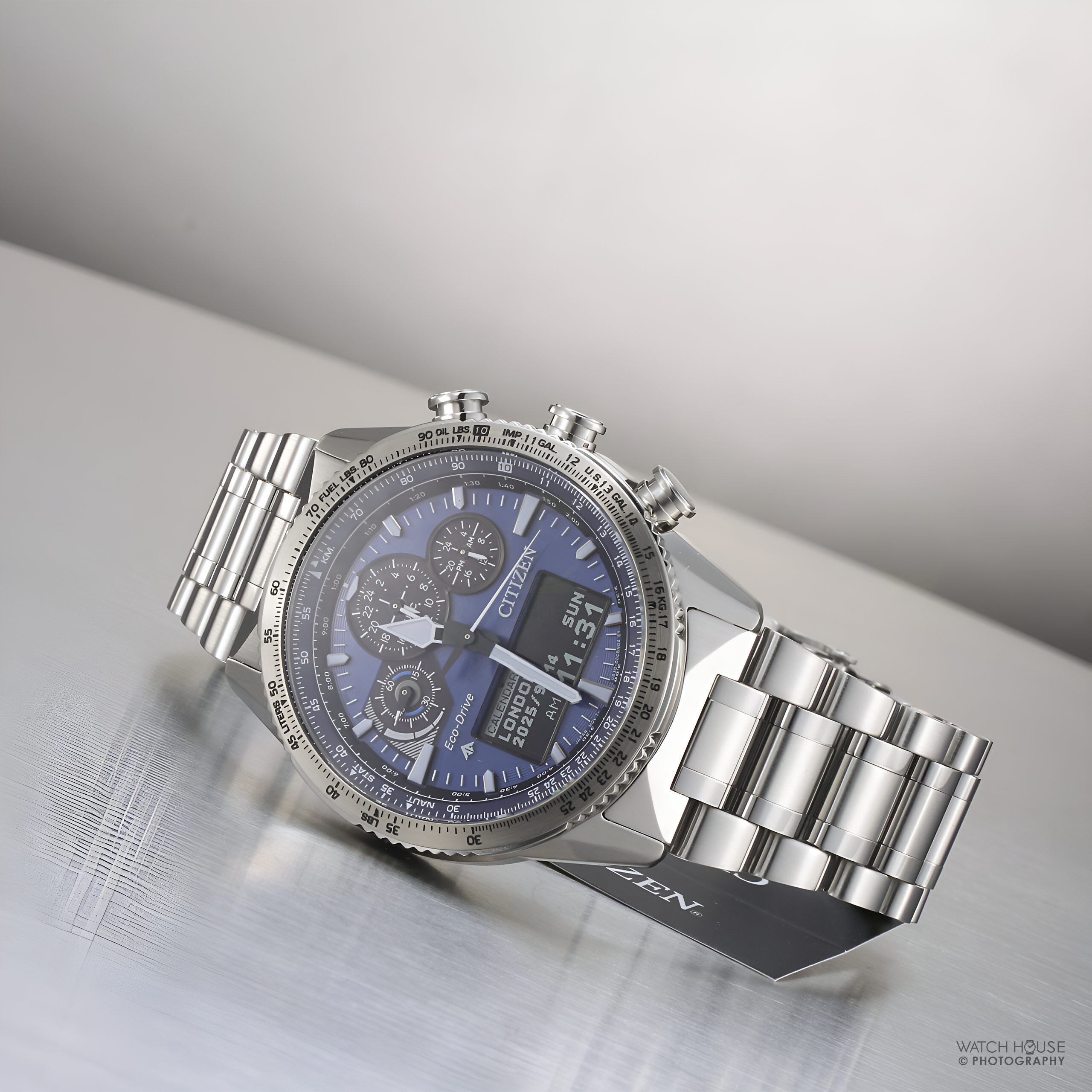 Citizen CQ Promaster Sky Combo Digi/Ana JV2000-51L Blau