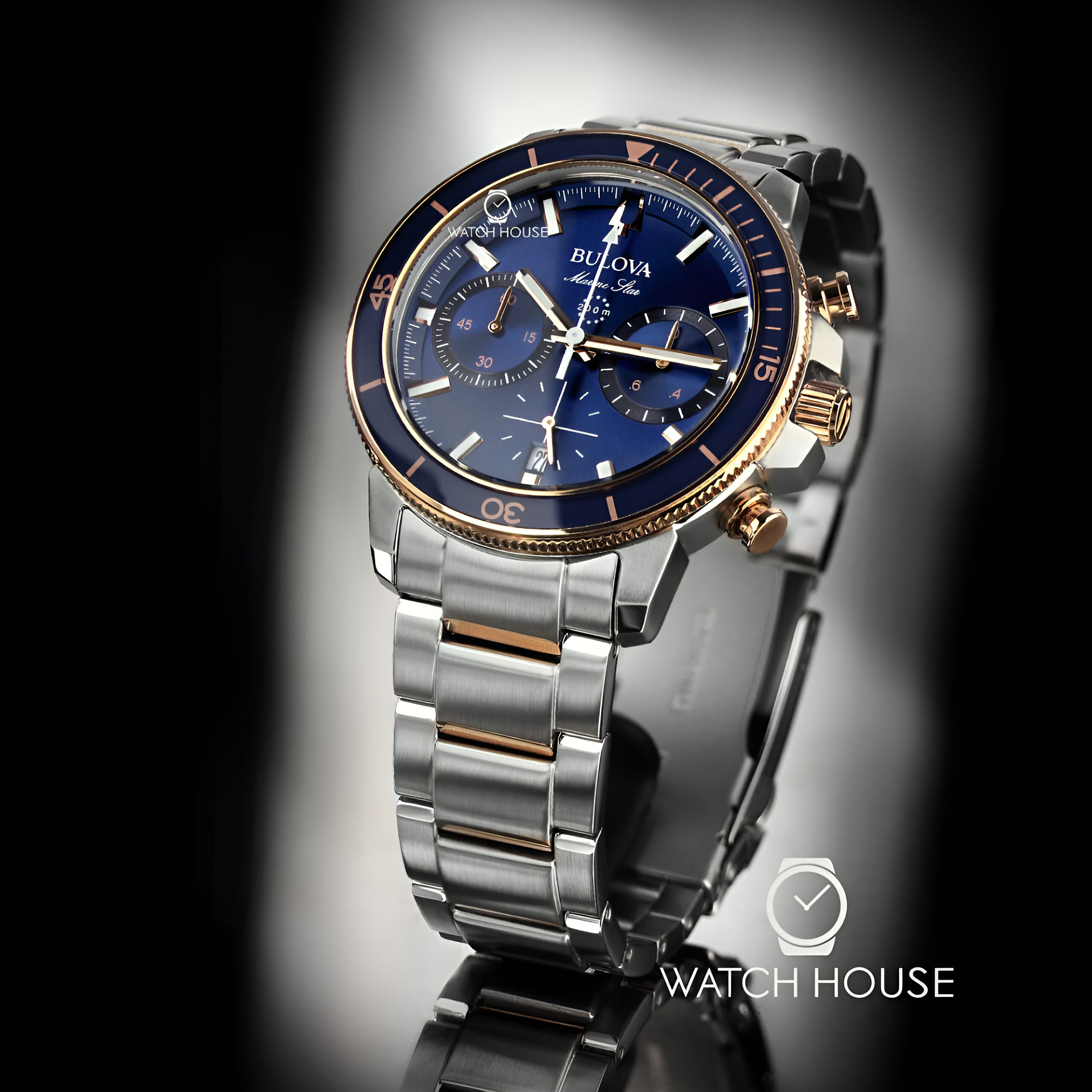 Bulova 98B301 Bicolor Herren Marine Star Chronograph