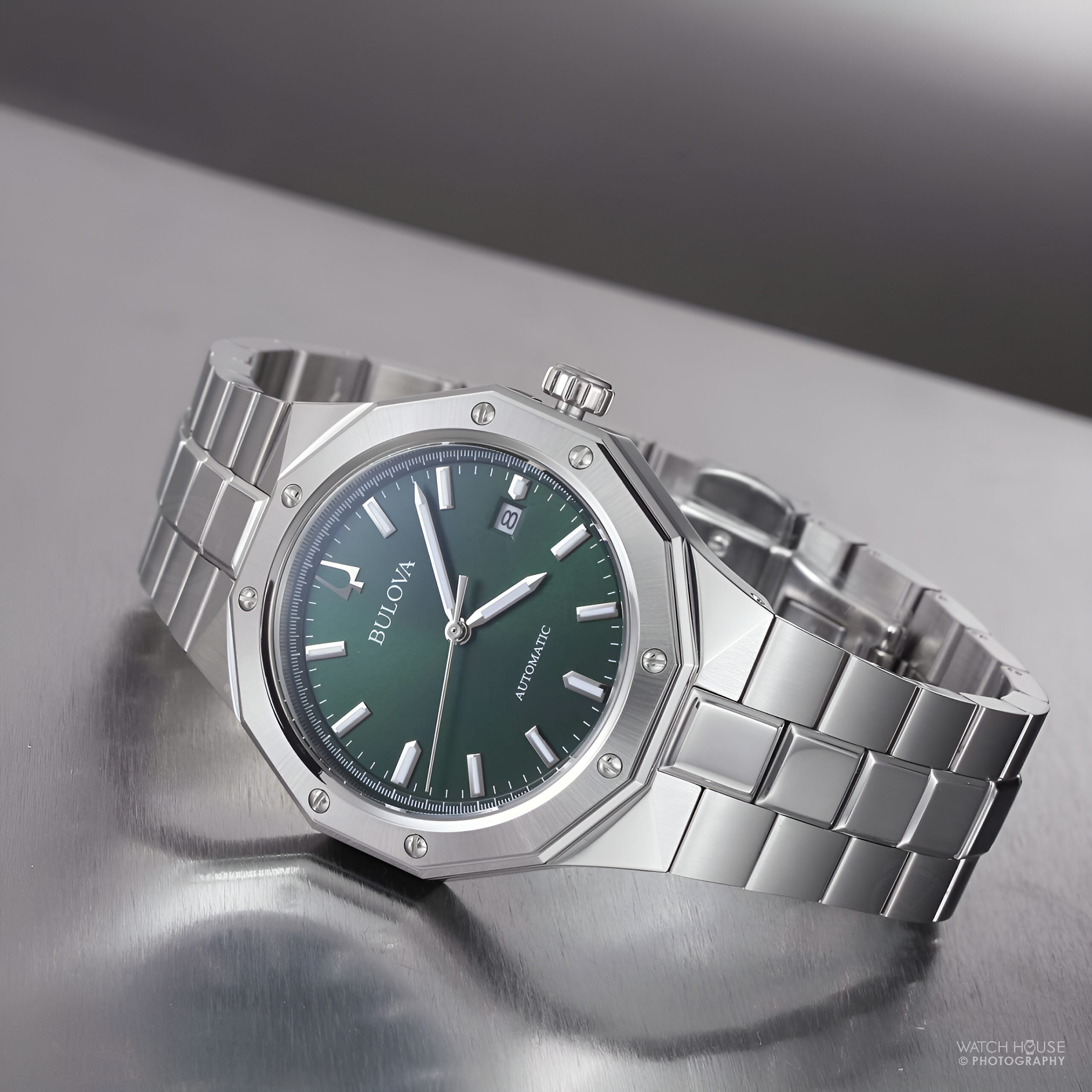 Bulova 96B464 Classic Oktagon Automatikuhr Grün